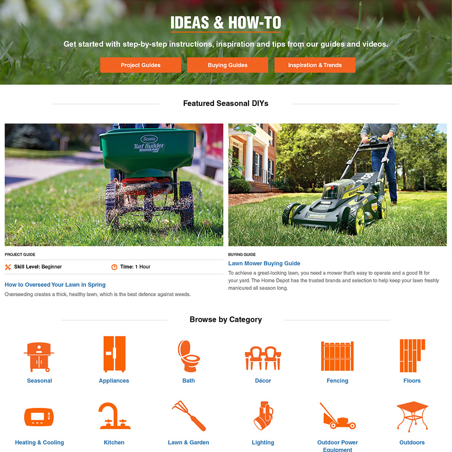 The Home Depot Canada Ideas & How-To Landing Page Concept – Sara Deckert